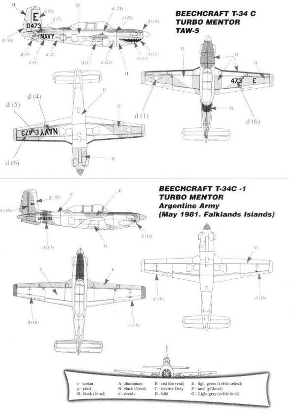 beechcraft T-34 mentor in 1/72 scale